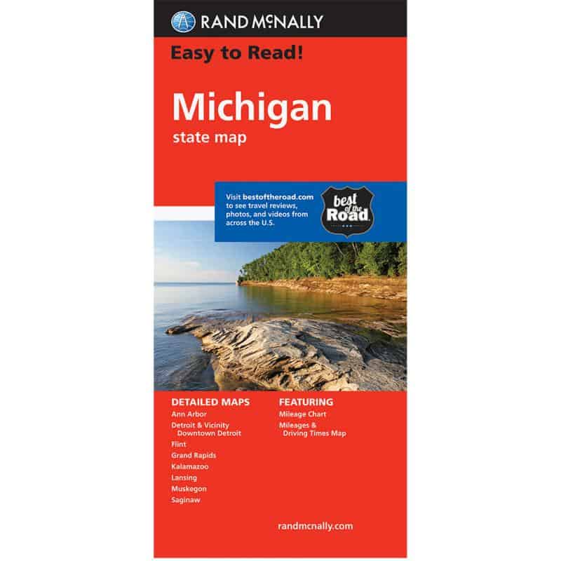 Rand McNally - Michigan, Easy to Read - Folding Travel Map - The Map Shop