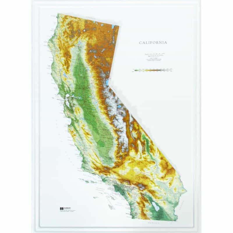 California Raised Relief Map by Hubbard Scientific - The Map Shop