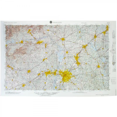 Charlotte, NC Regional Raised Relief Map by Hubbard Scientific - The ...