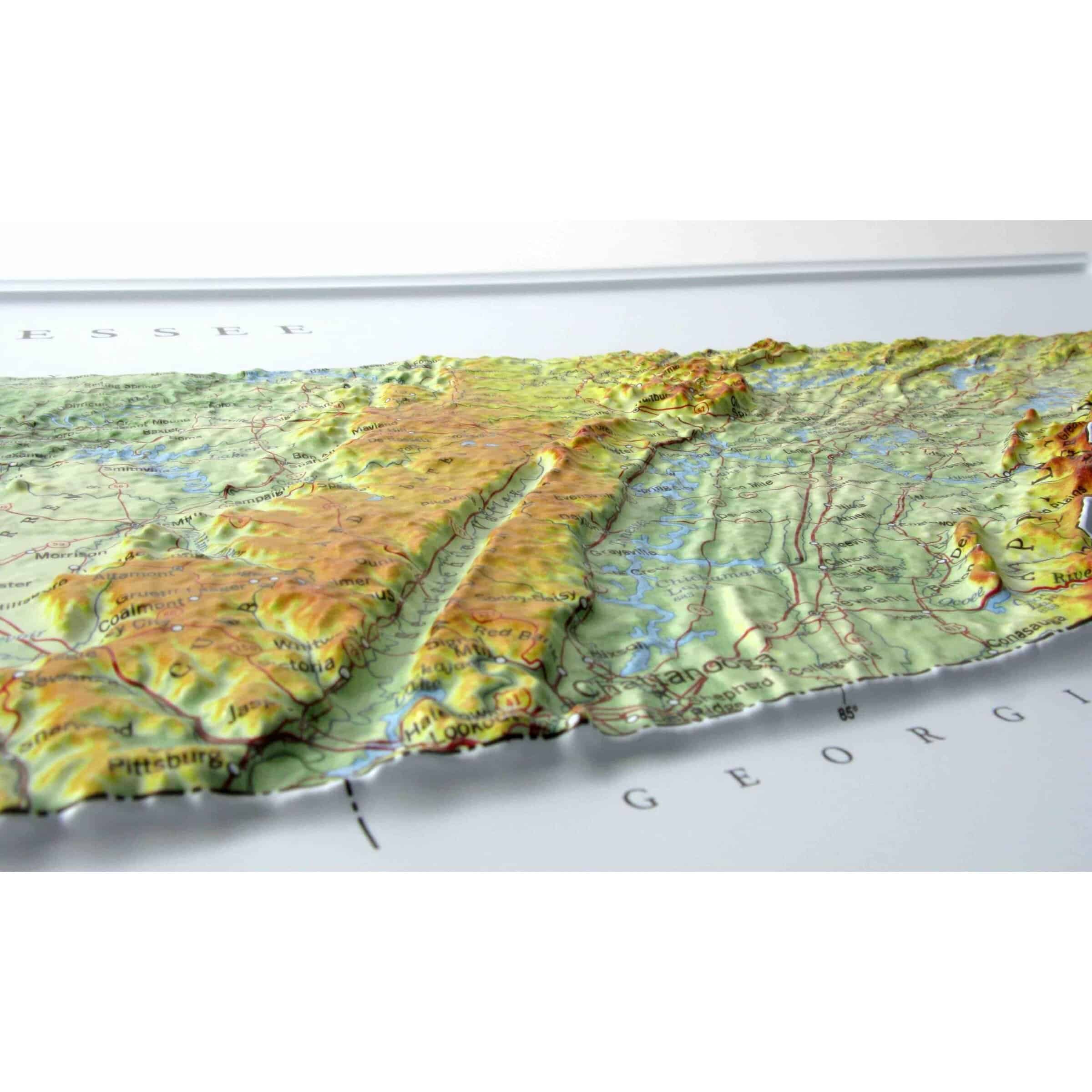 Tennessee Raised Relief Map by Hubbard Scientific - The Map Shop