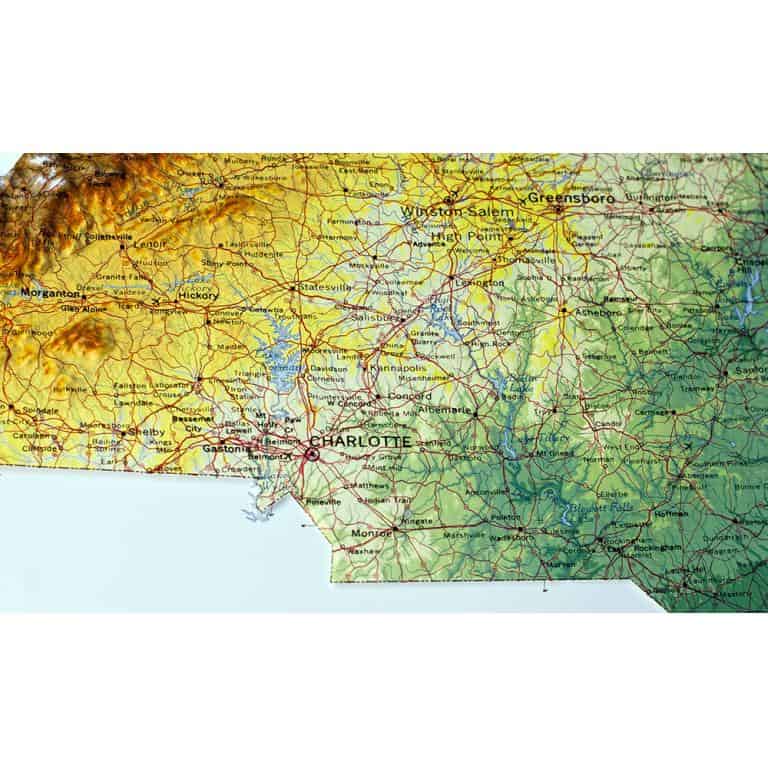 North Carolina Raised Relief Map by Hubbard Scientific - The Map Shop