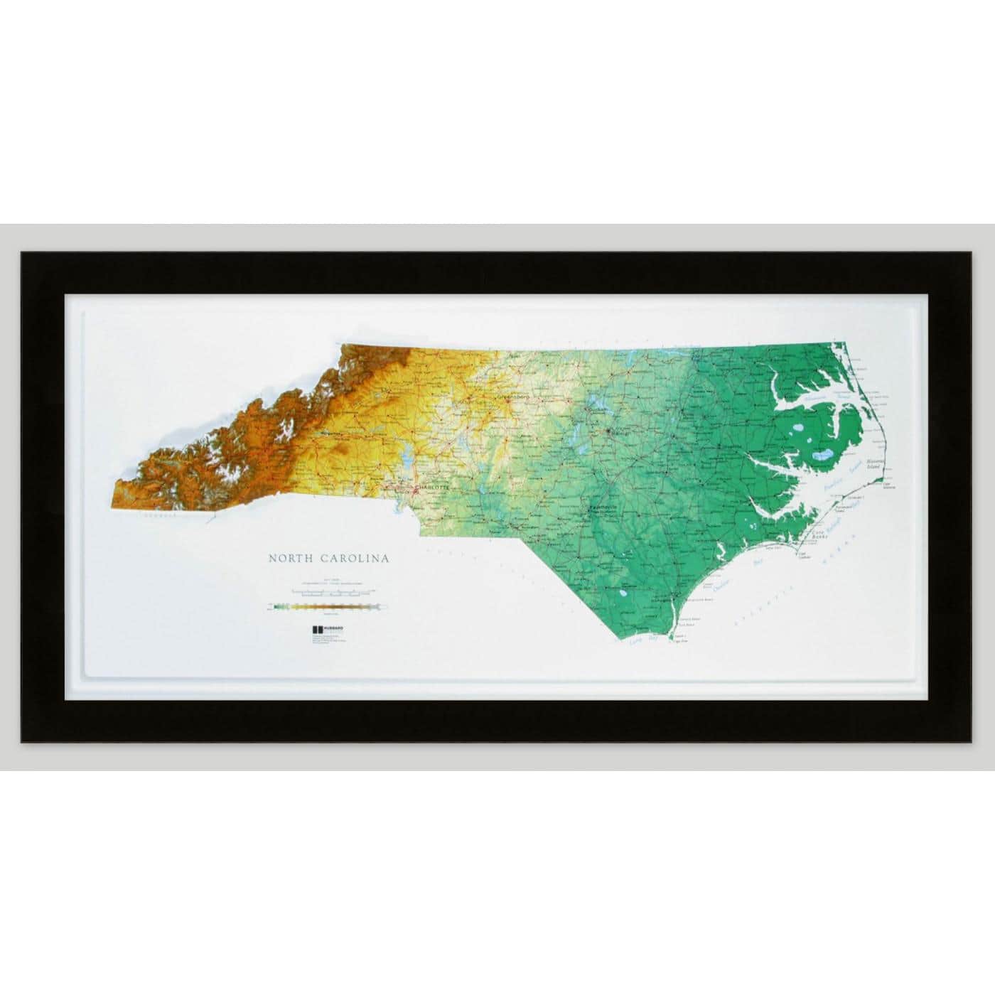 North Carolina Raised Relief Map by Hubbard Scientific - The Map Shop