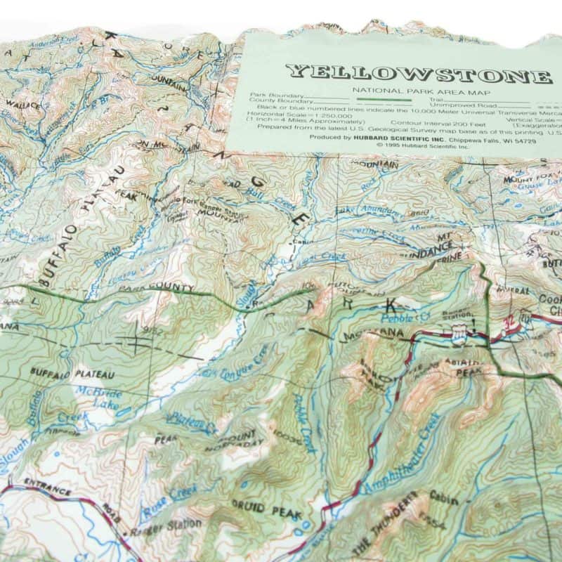 Yellowstone National Park Raised Relief Map by Hubbard Scientific - The ...
