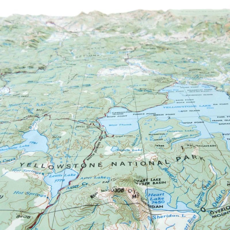Yellowstone National Park Raised Relief Map by Hubbard Scientific - The ...