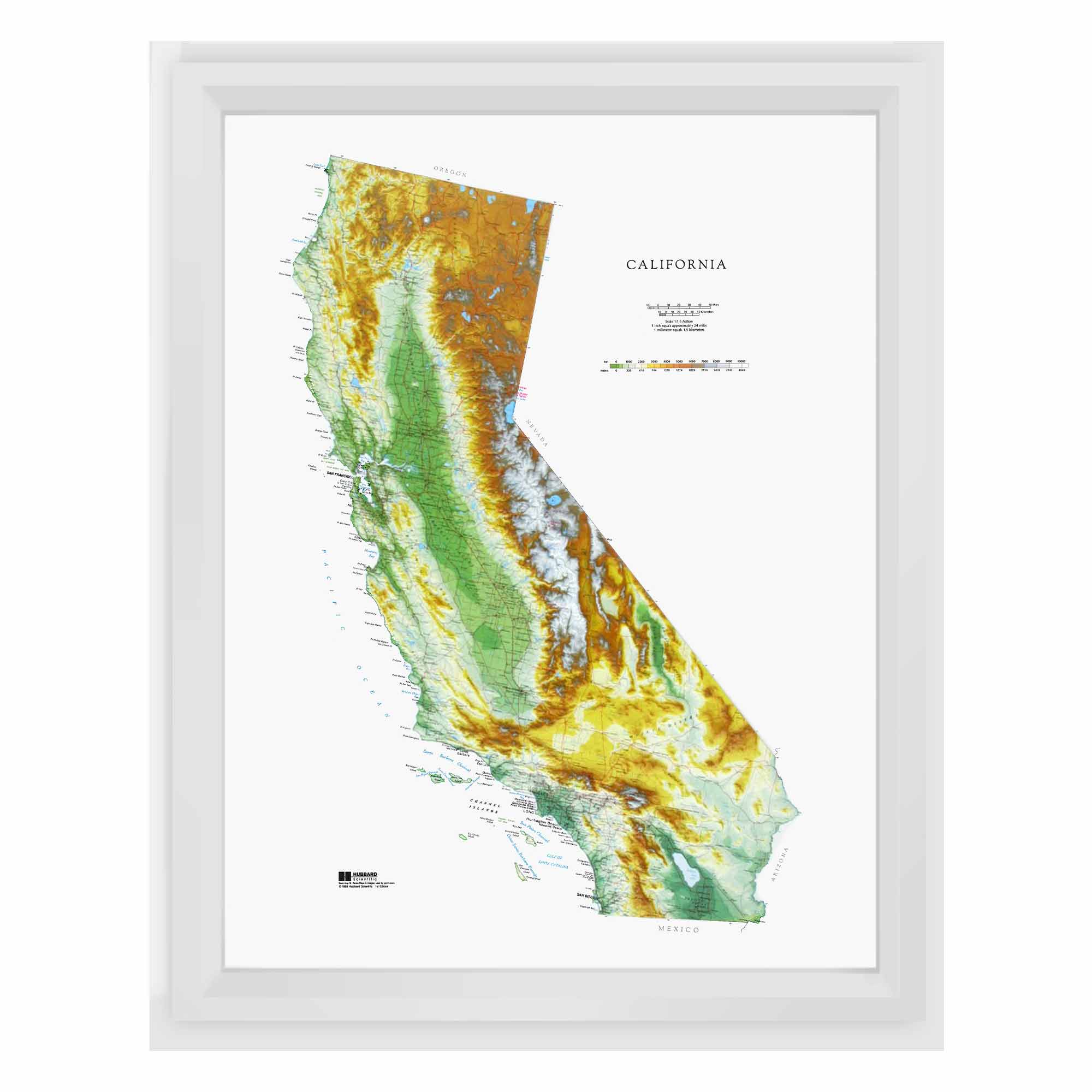 California Raised Relief Map by Hubbard Scientific - The Map Shop