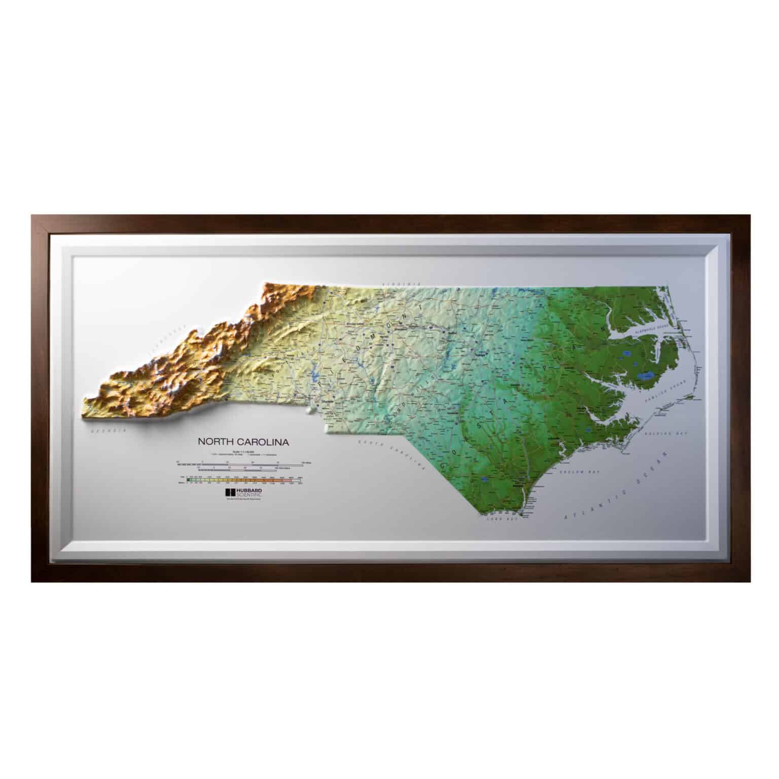 North Carolina Raised Relief Map by Hubbard Scientific - The Map Shop