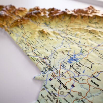 North Carolina Raised Relief Map by Hubbard Scientific - The Map Shop
