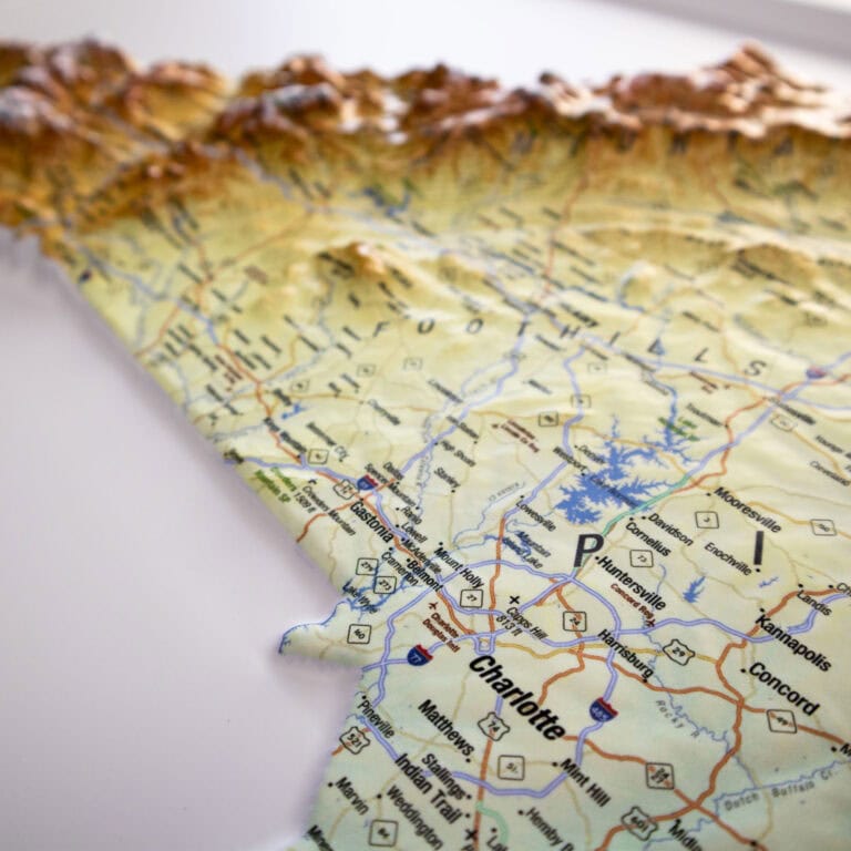 North Carolina Raised Relief Map by Hubbard Scientific - The Map Shop