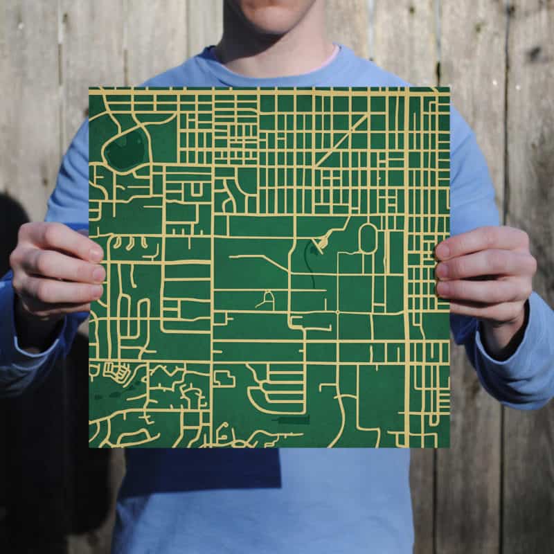 Colorado State University Campus Map Art by City Prints - The Map Shop