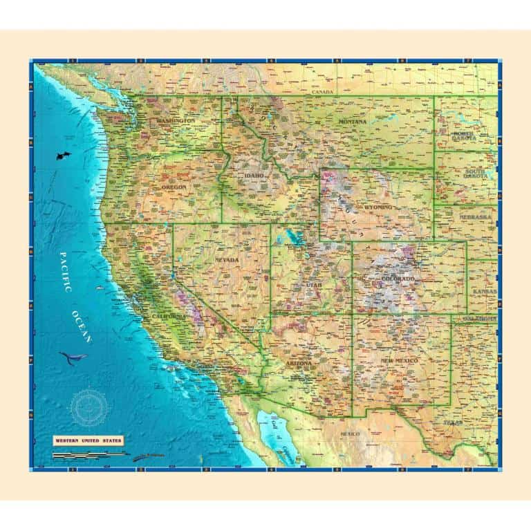 Western United States Wall Map by Compart - The Map Shop