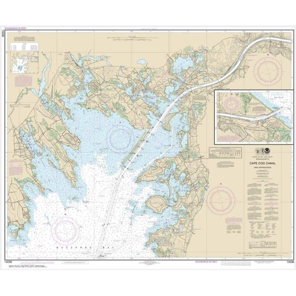 NOAA Chart - Cape Cod Canal and Approaches - 13236 - The Map Shop
