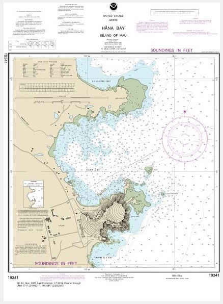 NOAA Chart - Hna Bay Island of Maui - 19341 - The Map Shop