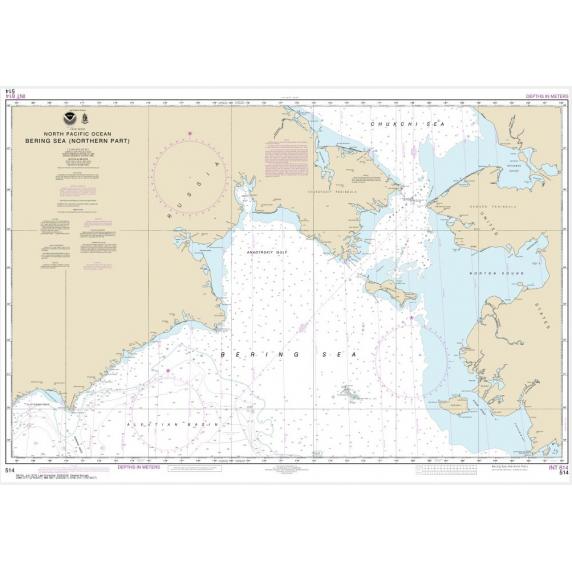 NOAA Chart - Bering Sea Northern Part - 514 - The Map Shop