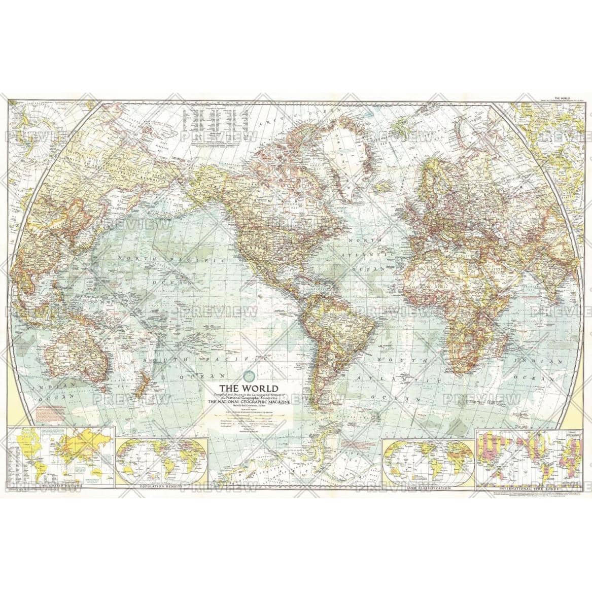 World - Published 1957 - The Map Shop