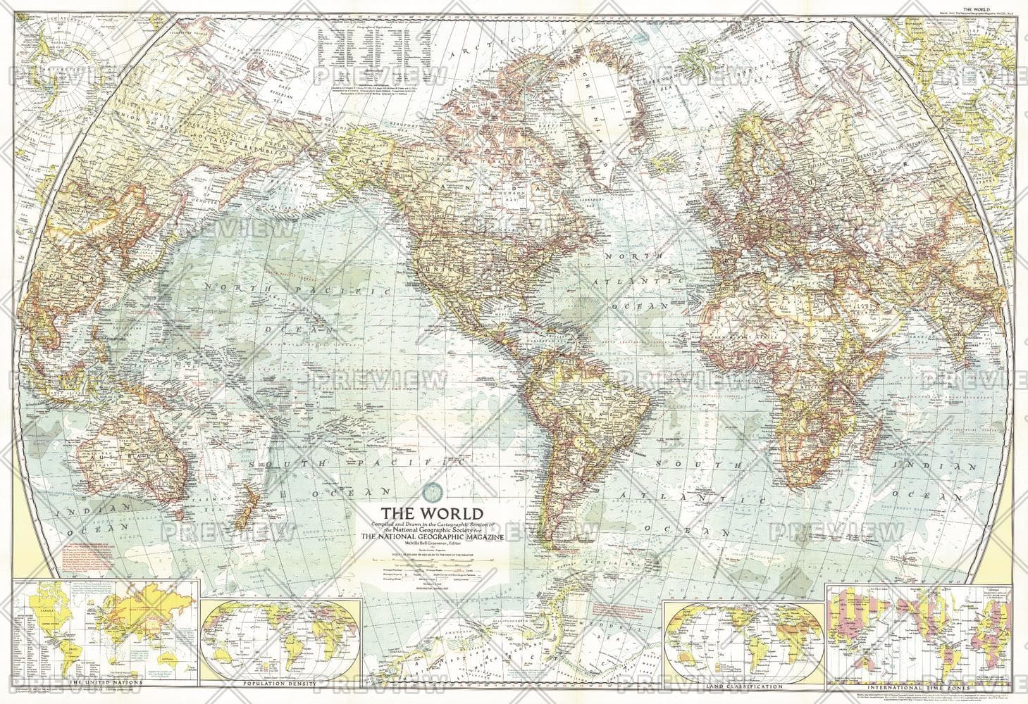 World - Published 1957 - The Map Shop