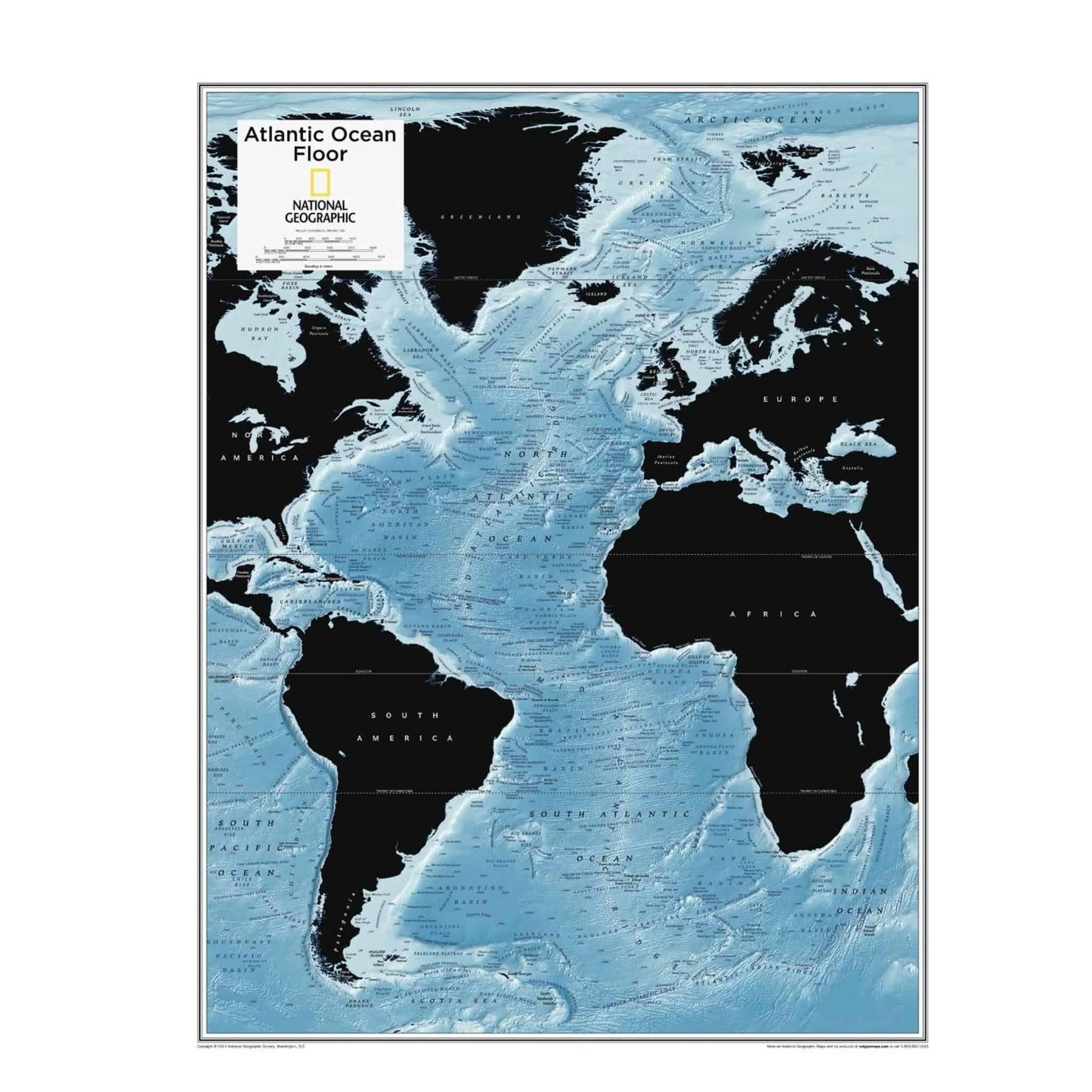 Ocean Maps: Ocean Floor Maps, Ocean-Centered Maps - Map Shop