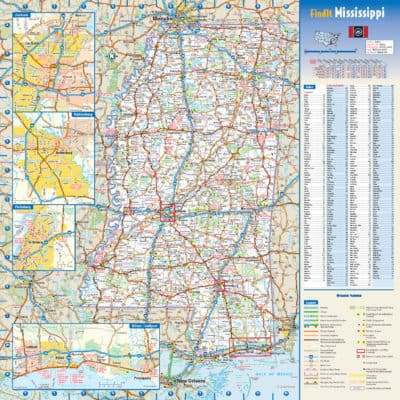 Mississippi State Wall Map by Globe Turner - The Map Shop