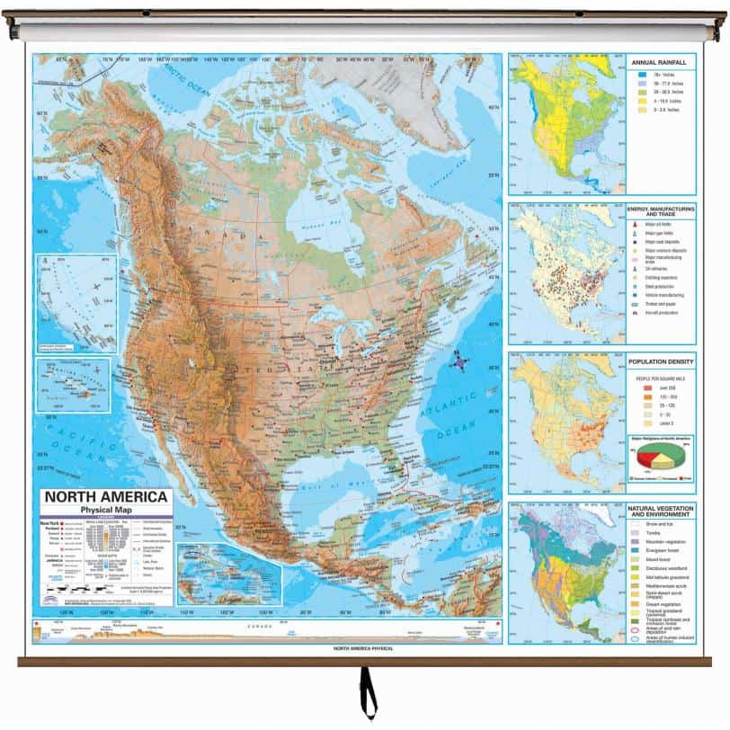 North America Advanced Physical Wall Map by Kappa - The Map Shop