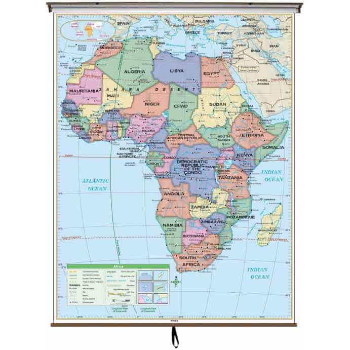 Africa Political Active Learning Wall Map Mapstudio