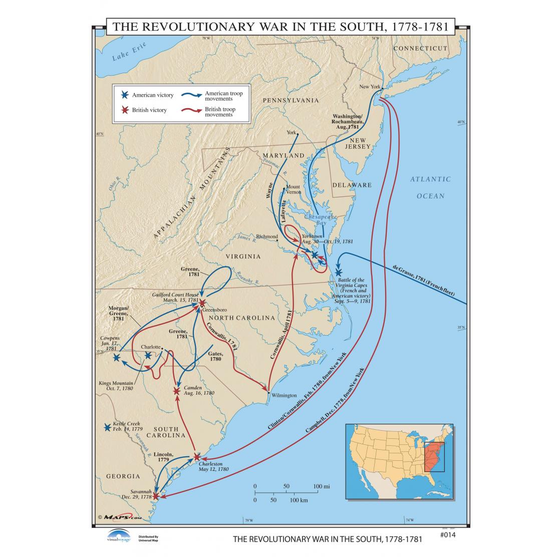 #014 The Revolutionary War in the South, 1778-1781 - The Map Shop