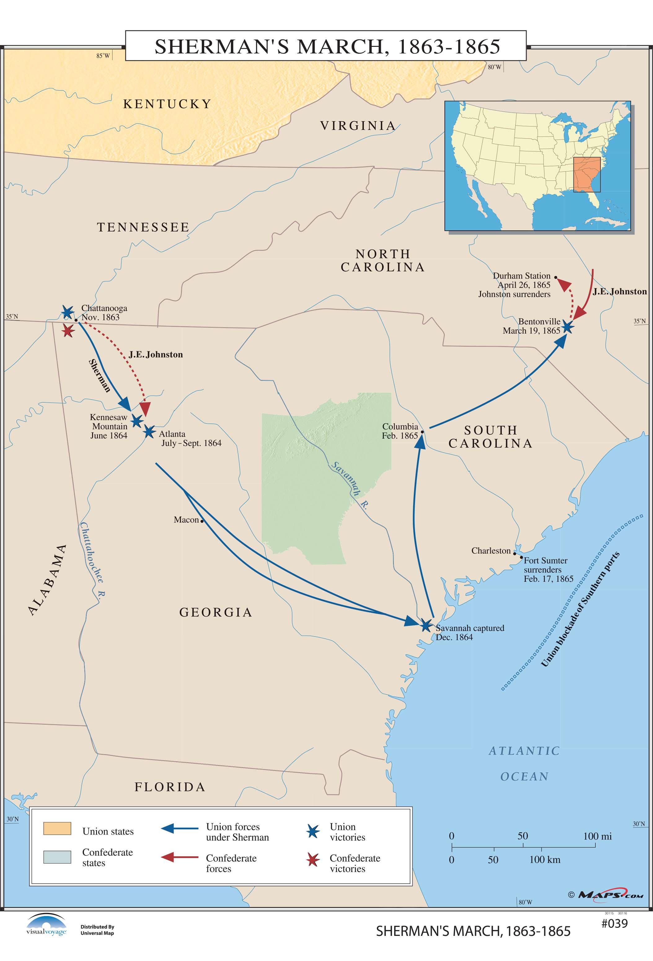 #039 Sherman's March, 1863-1865 - The Map Shop