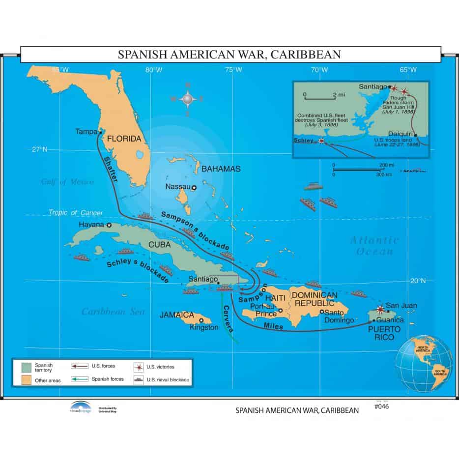 #046 Spanish American War, Caribbean - The Map Shop