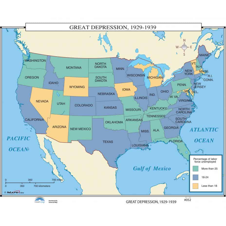 #052 Great Depression, 1929-1939 - The Map Shop