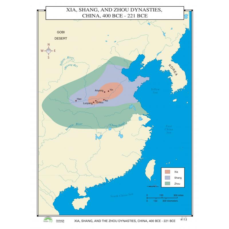 #113 Xia, Shang & Zhou Dynasties, China, 400-221 BCE - The Map Shop