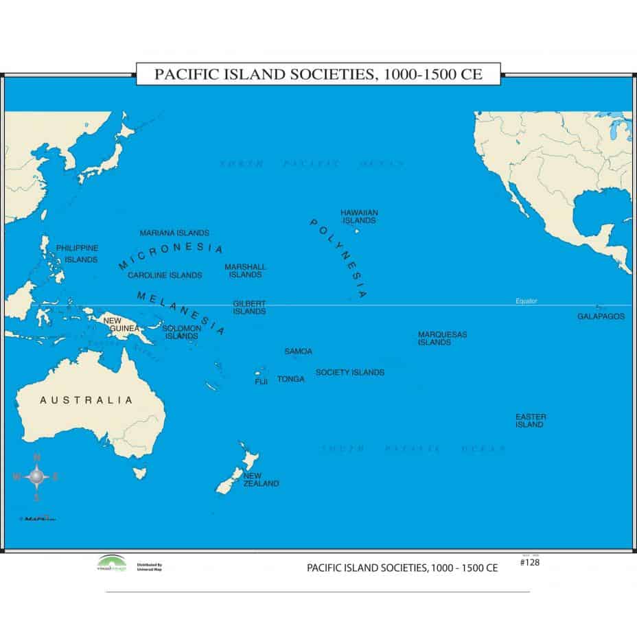 #128 Pacific Island Societies, 1000-1500 CE - The Map Shop