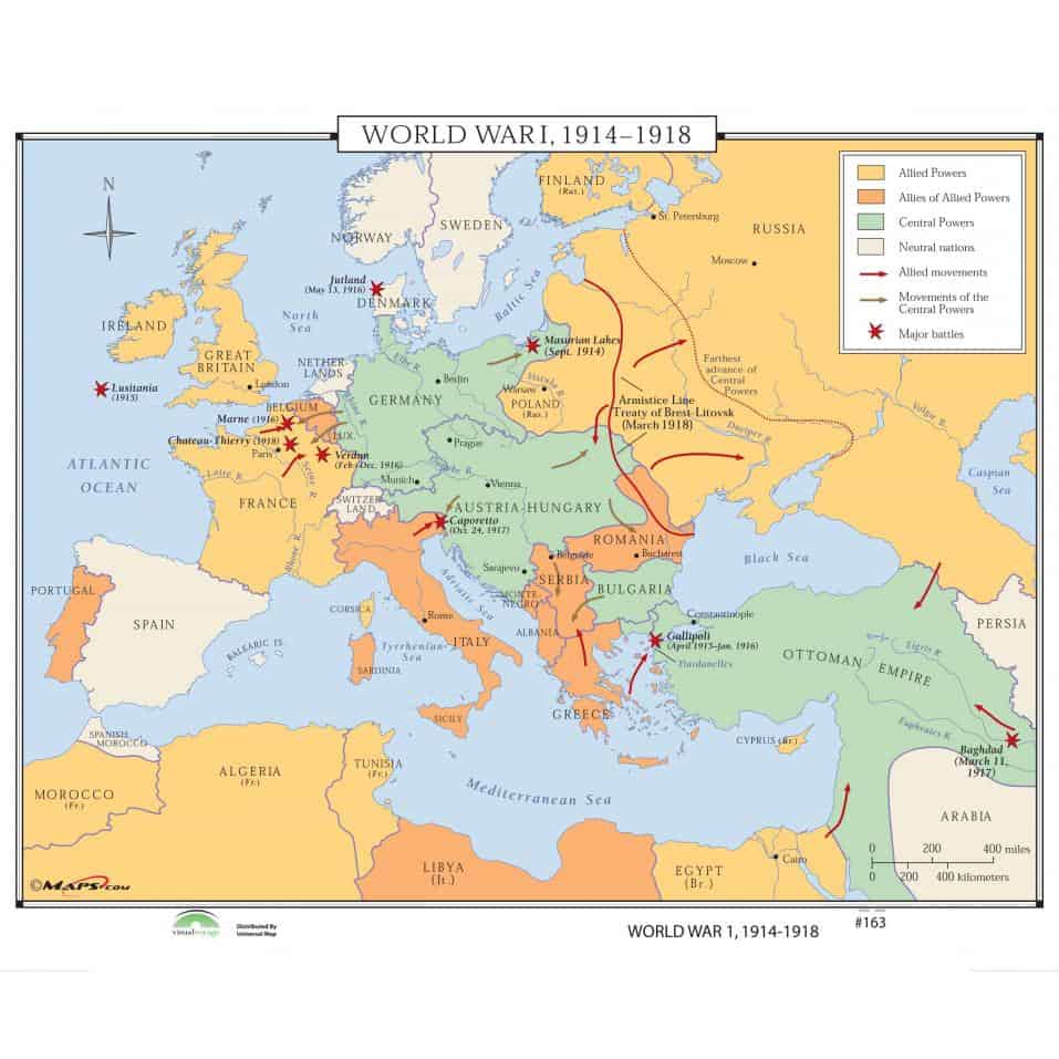 #163 World War I, 1914-1918 - The Map Shop