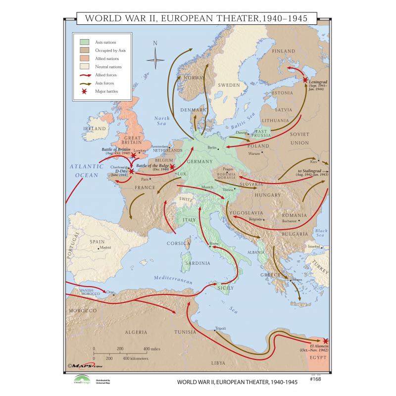 #168 World War II, European Theatre, 1940-1945 - The Map Shop