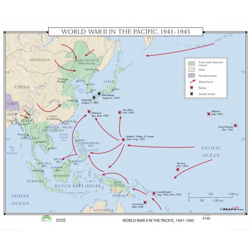 #169 World War II in the Pacific, 1941-1945 - The Map Shop