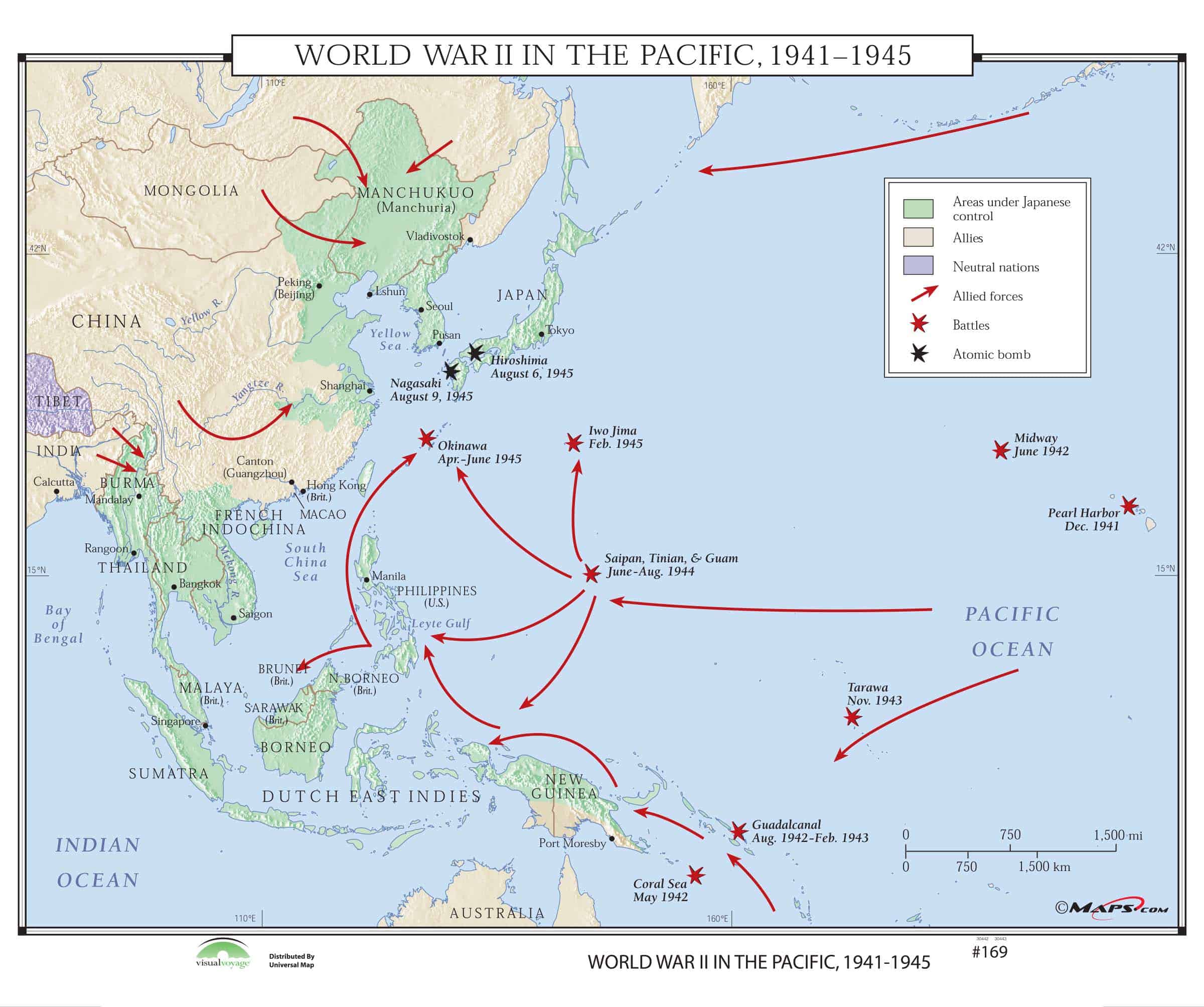 169 World War II In The Pacific 1941 1945 The Map Shop 169 World War II In The Pacific 1941 1945 The Map Shop