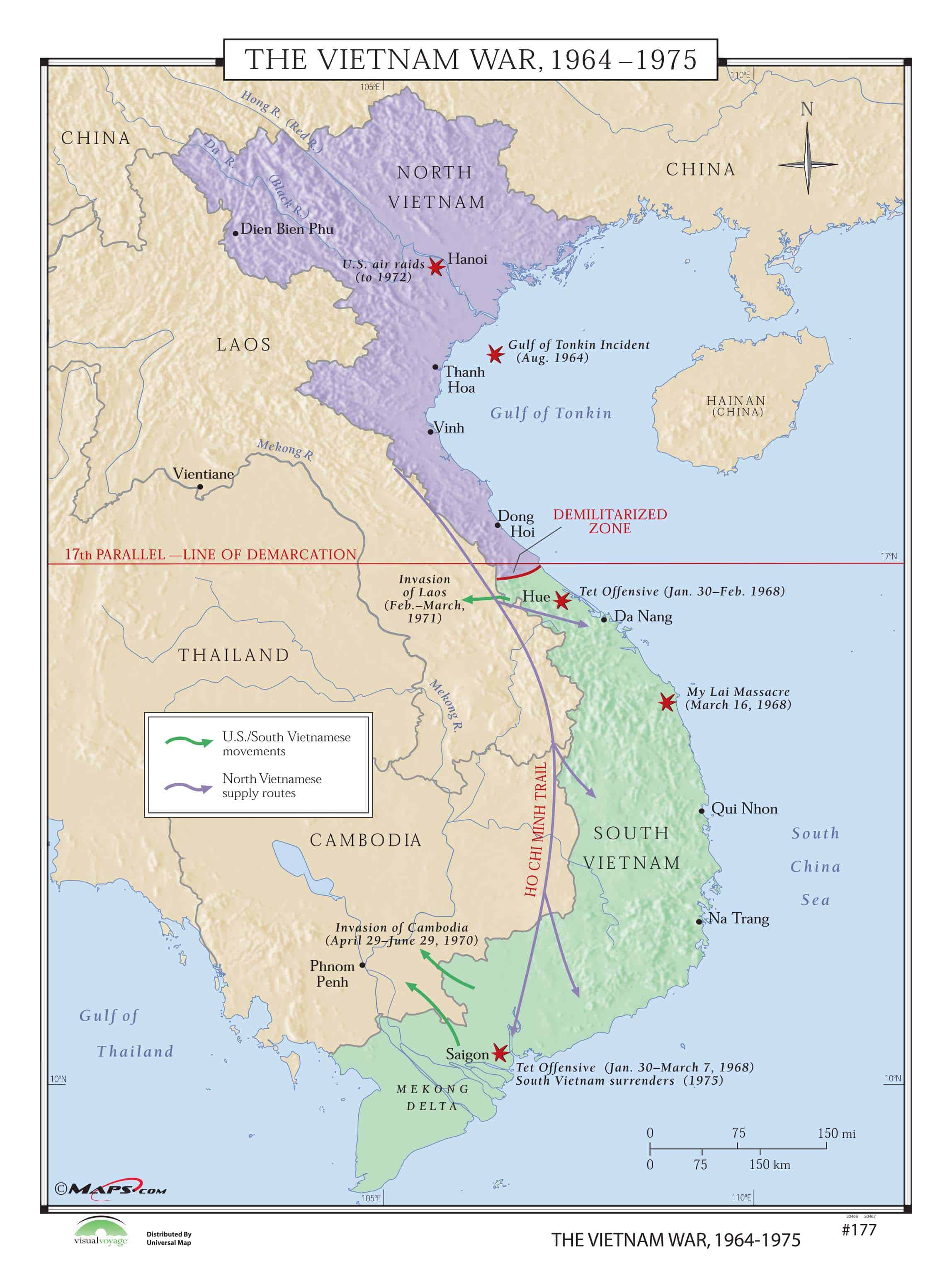 #177 The Vietnam War, 1964-1975 - The Map Shop