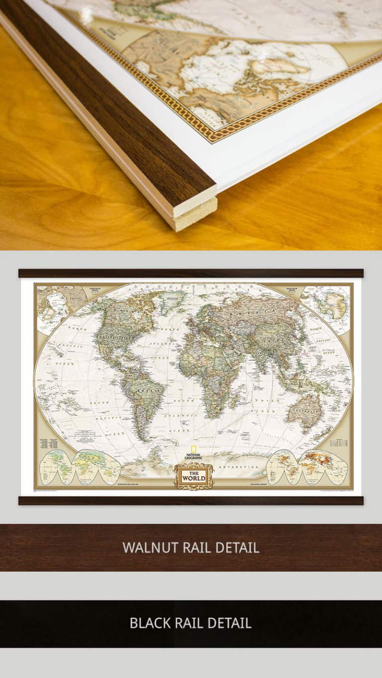 World Classic Wall Map by National Geographic - The Map Shop