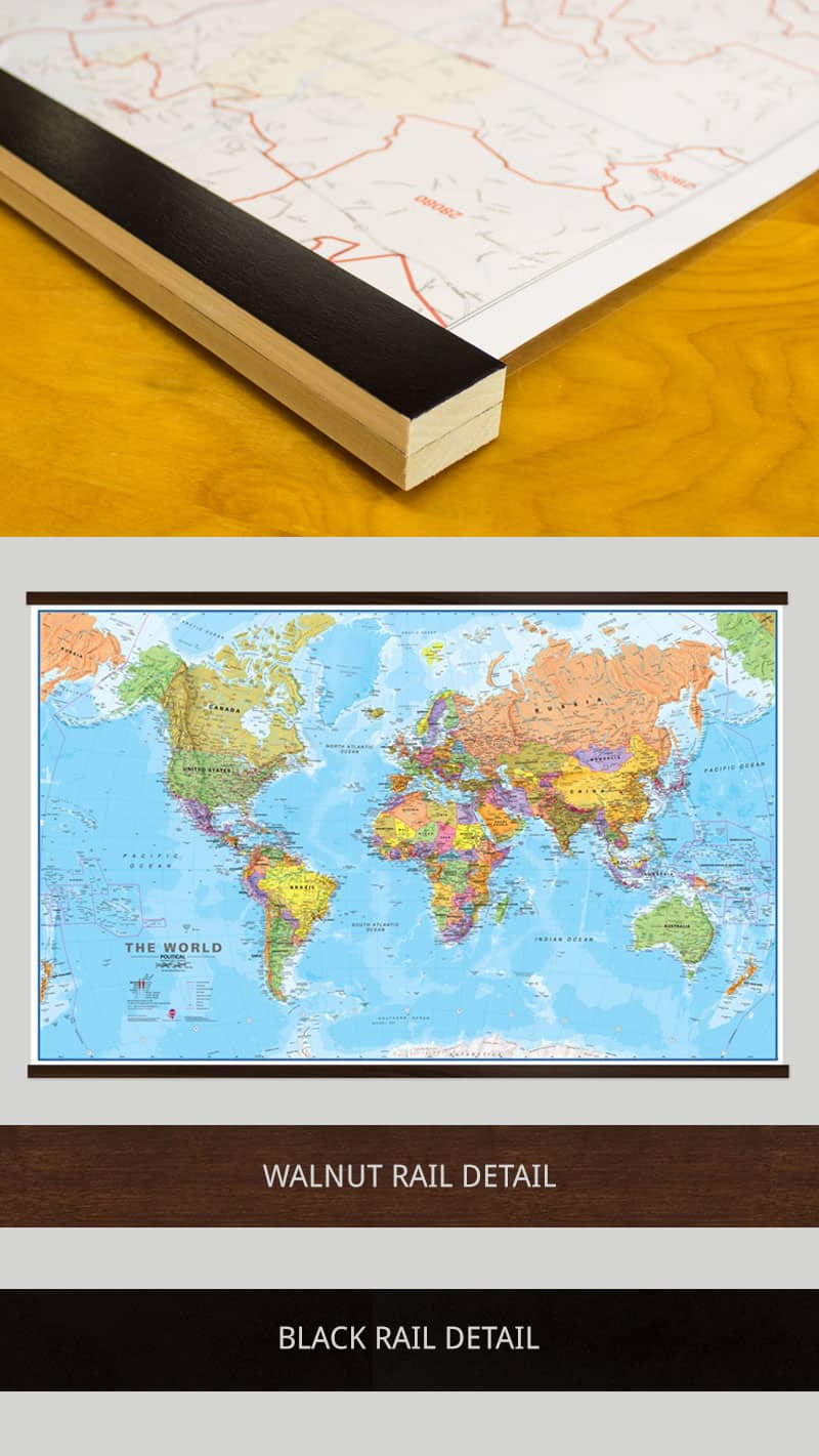 World Classic Wall Map by National Geographic - The Map Shop