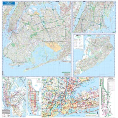 New York City, NY 5 Boroughs Wall Map by Kappa - The Map Shop