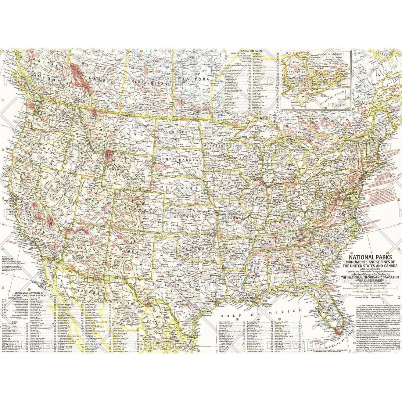 National Parks - Published 1958 - The Map Shop
