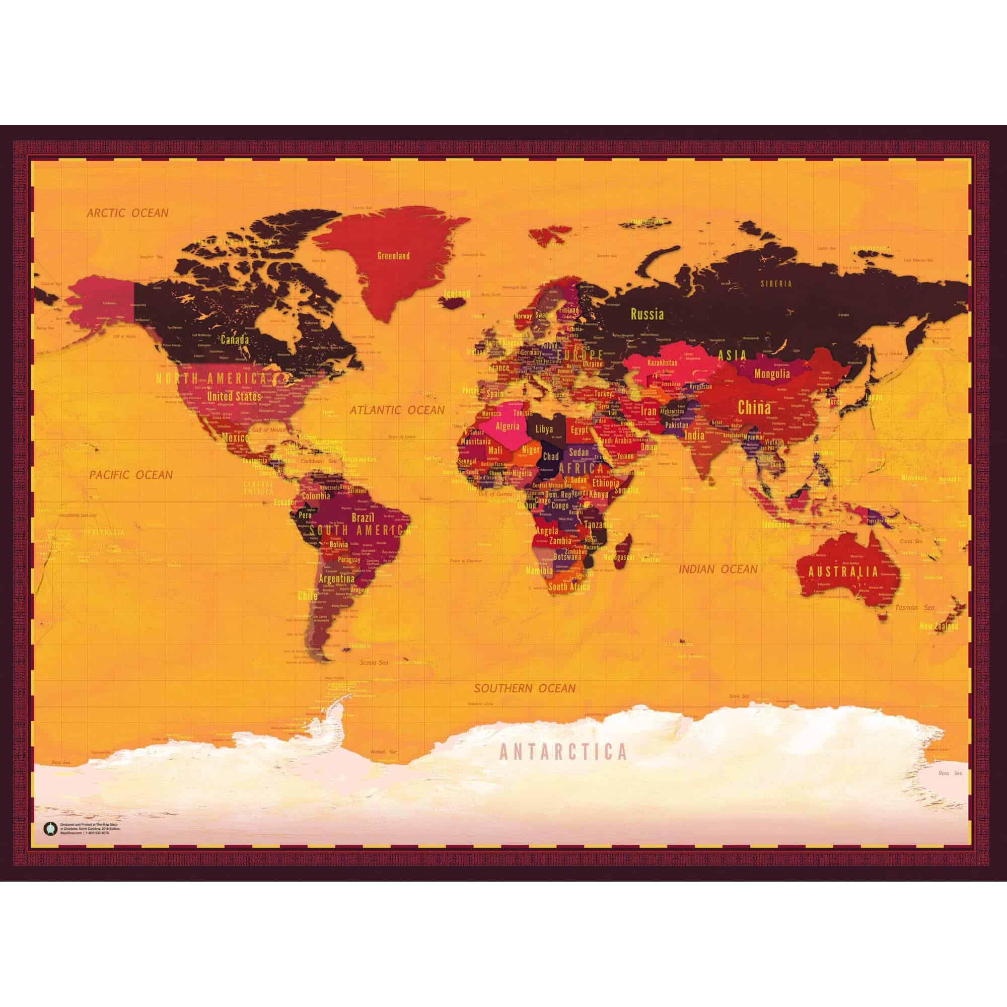 Modern World Wall Map - The Map Shop