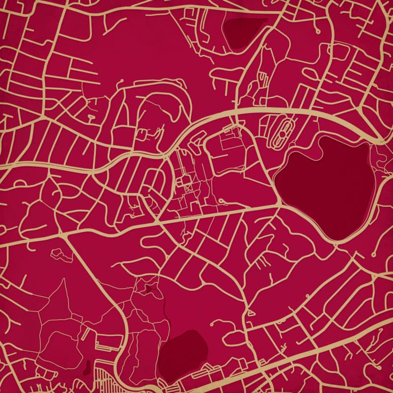 Boston College Campus Map Art by City Prints - The Map Shop