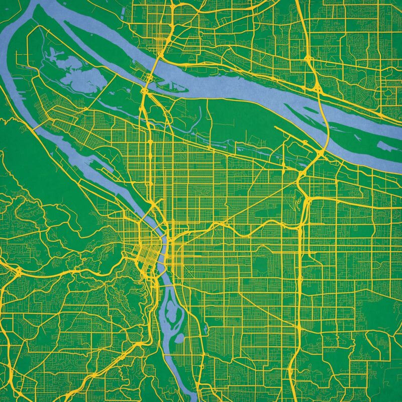 Portland, Oregon Map Art by City Prints - The Map Shop