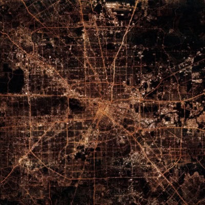 Houston, Texas at Night by City Prints - The Map Shop