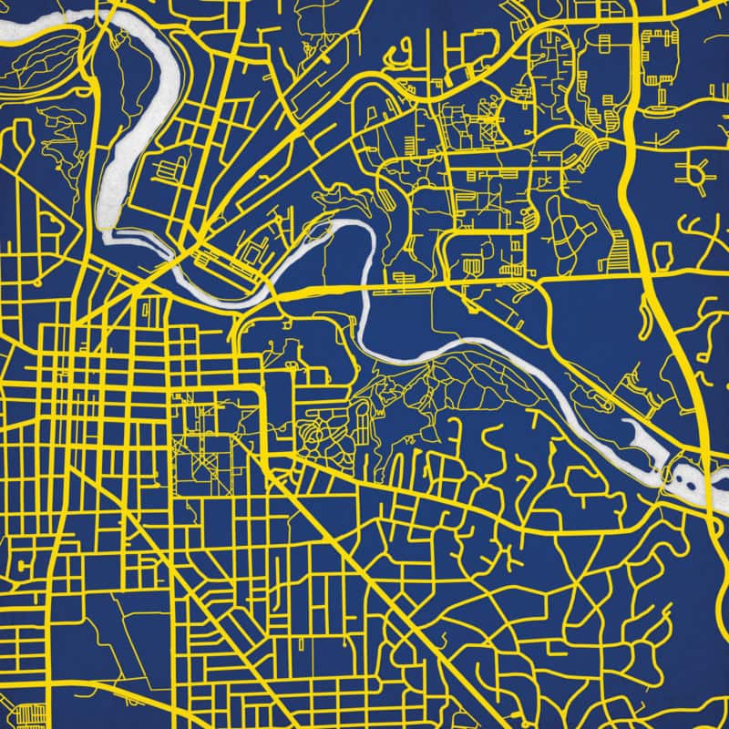 University of Michigan Campus Map Art by City Prints - The Map Shop