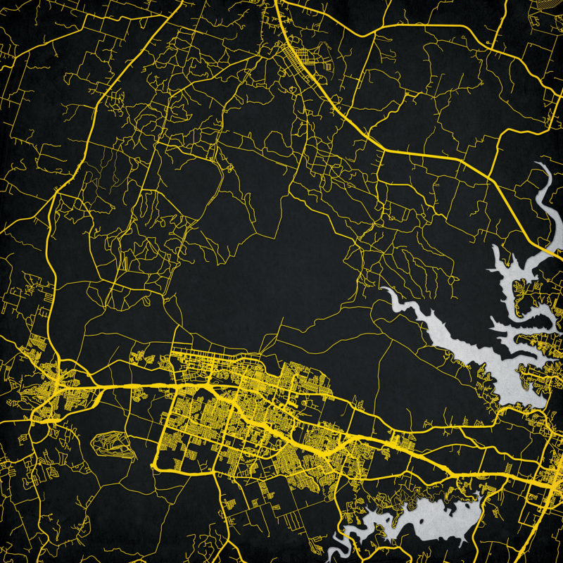 Fort Hood Map Art by City Prints - The Map Shop