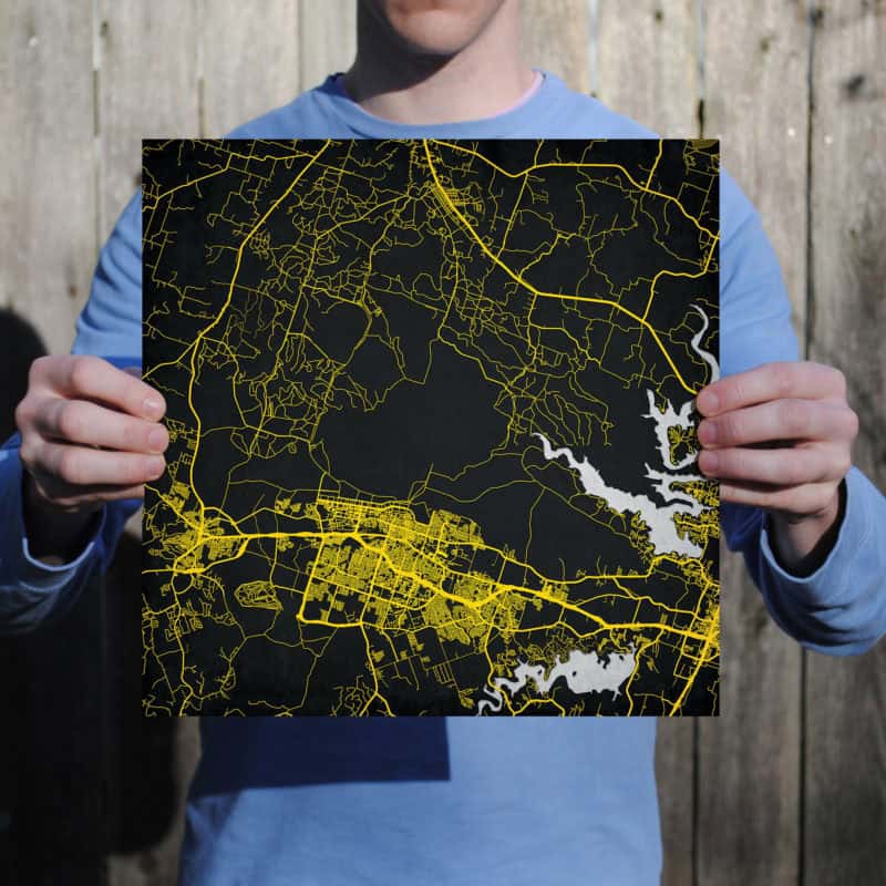 Fort Hood Map Art by City Prints - The Map Shop