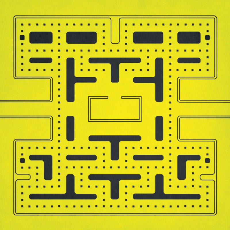 Pac-Man Map Art by City Prints - The Map Shop