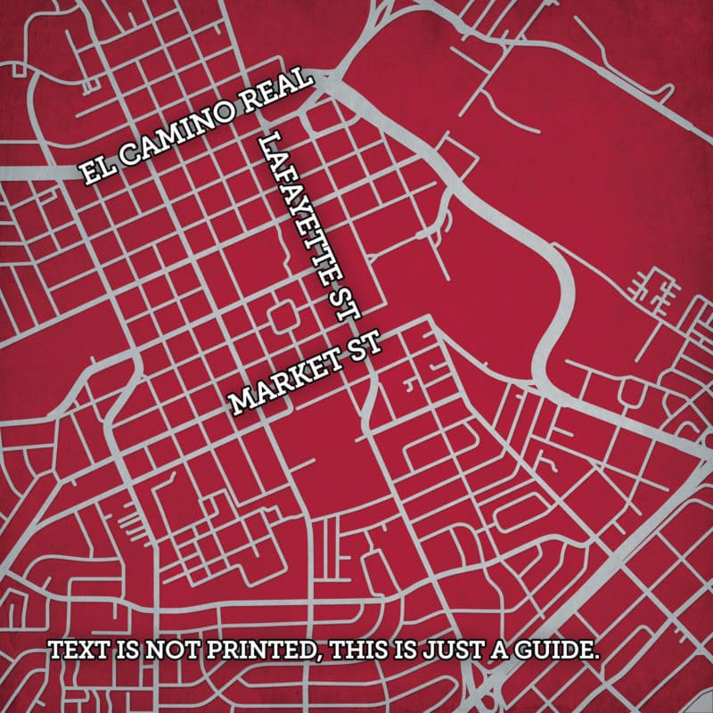 Santa Clara University Campus Map Art by City Prints - The Map Shop