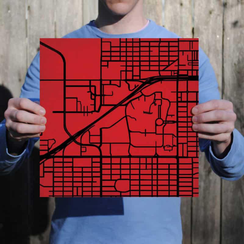 Texas Tech University Campus Map Art by City Prints - The Map Shop