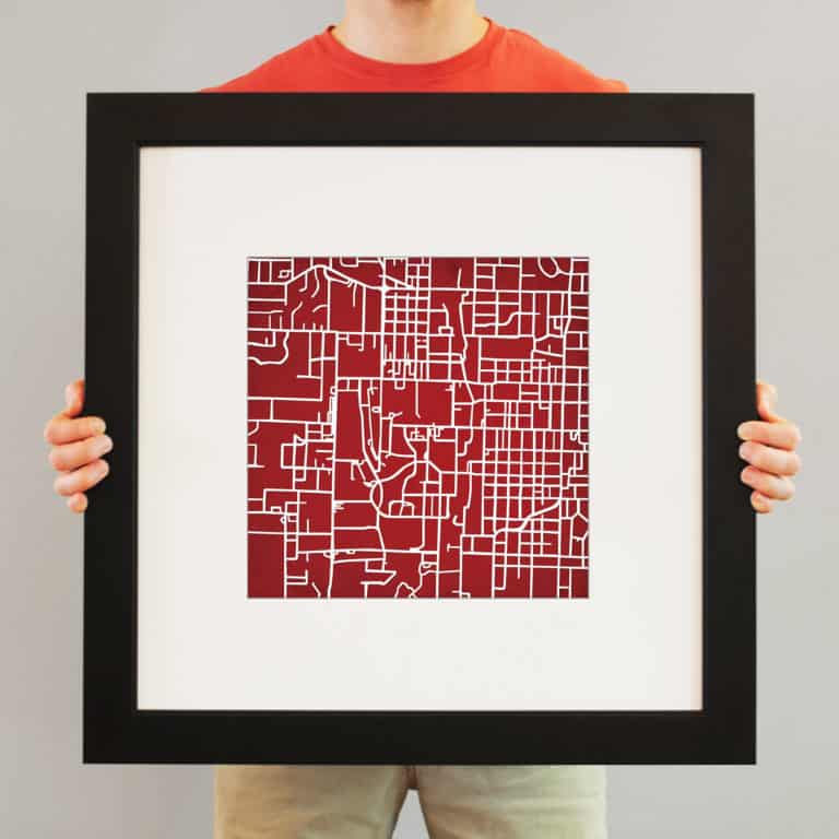 University of Arkansas Campus Map Art by City Prints - The Map Shop