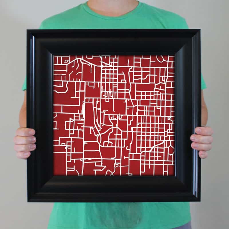University of Arkansas Campus Map Art by City Prints - The Map Shop